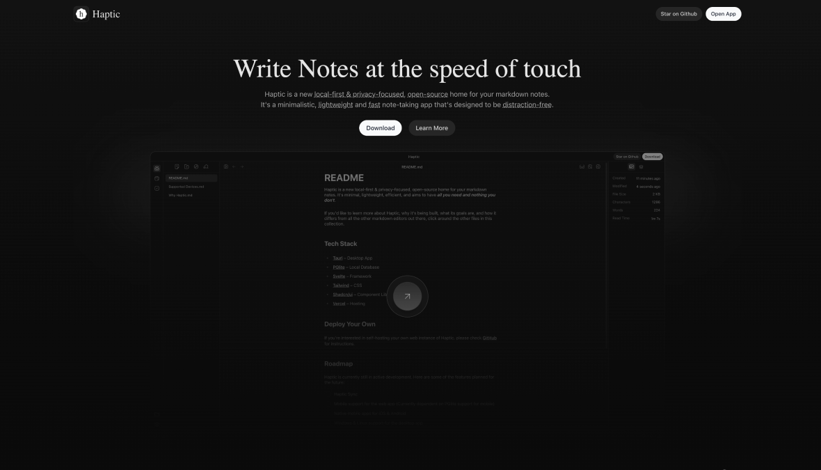 Haptic - Write Notes at the speed of touch